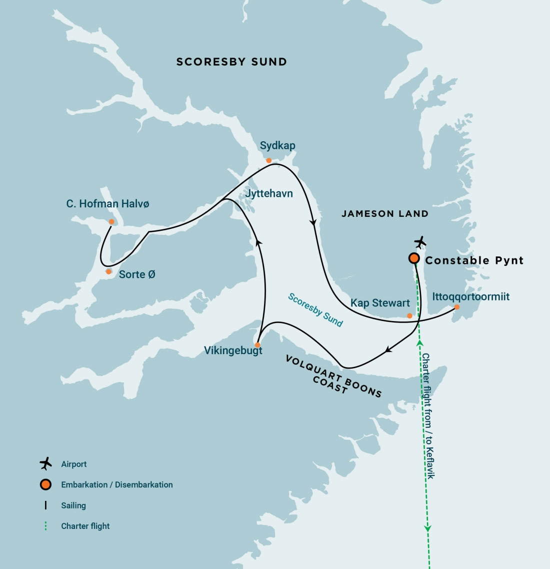 Fly & Sail zum Scoresby Sund mit Polarlichter